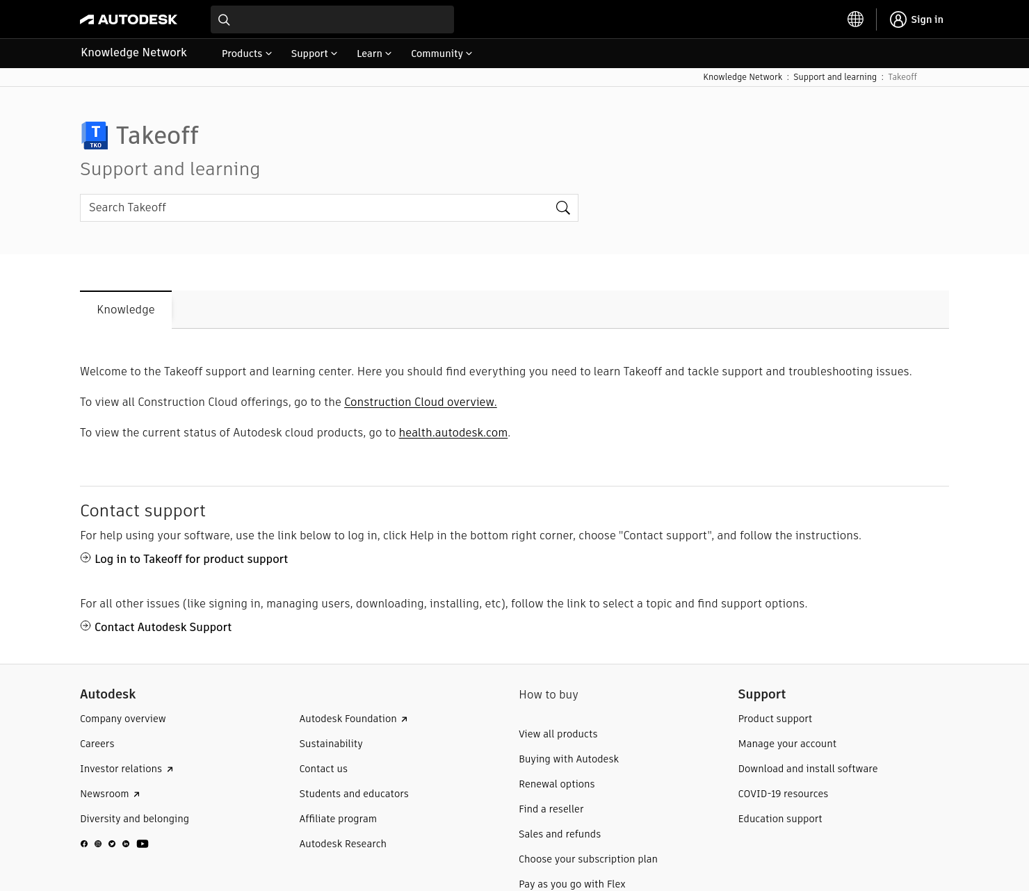Takeoff Support Autodesk